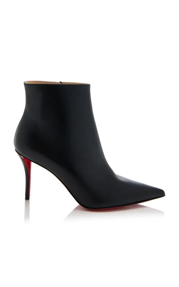 CHRISTIAN LOUBOUTIN So Apostropha 80mm Leather Ankle Boots - Black