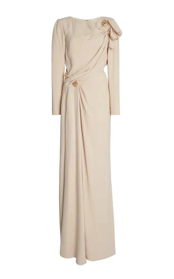 zuhair murad silk maxi dress Zuhair Murad Draped One Shoulder Silk Chiffon Maxi Dress in Purple