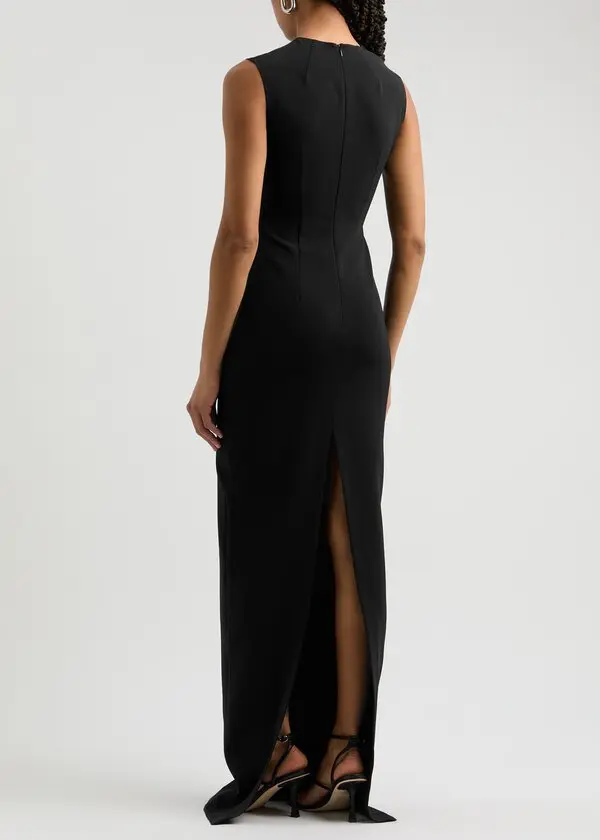 A.W.A.K.E. Mode Lips Appliqué Maxi Dress