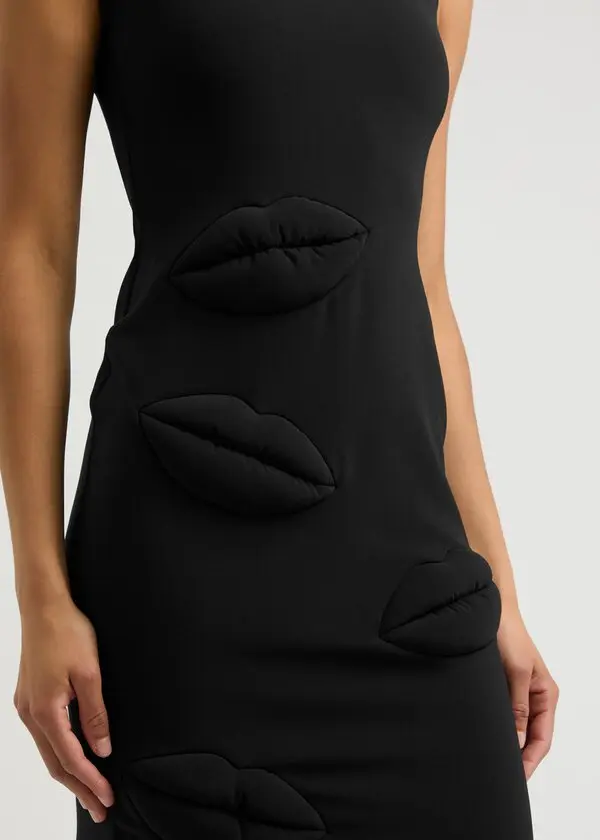 A.W.A.K.E. Mode Lips Appliqué Maxi Dress