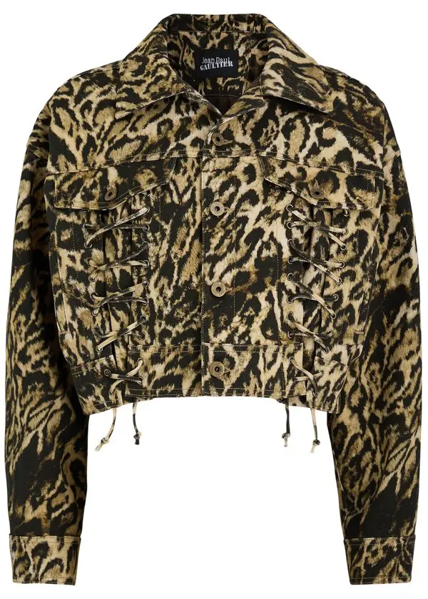 JEAN PAUL GAULTIER Print Lace-up Denim Jacket