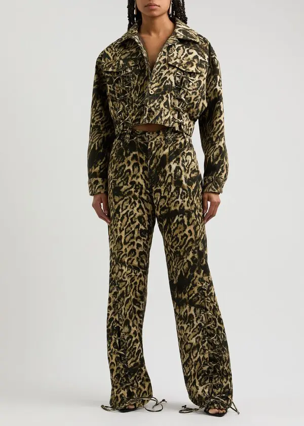JEAN PAUL GAULTIER Print Lace-up Denim Jacket