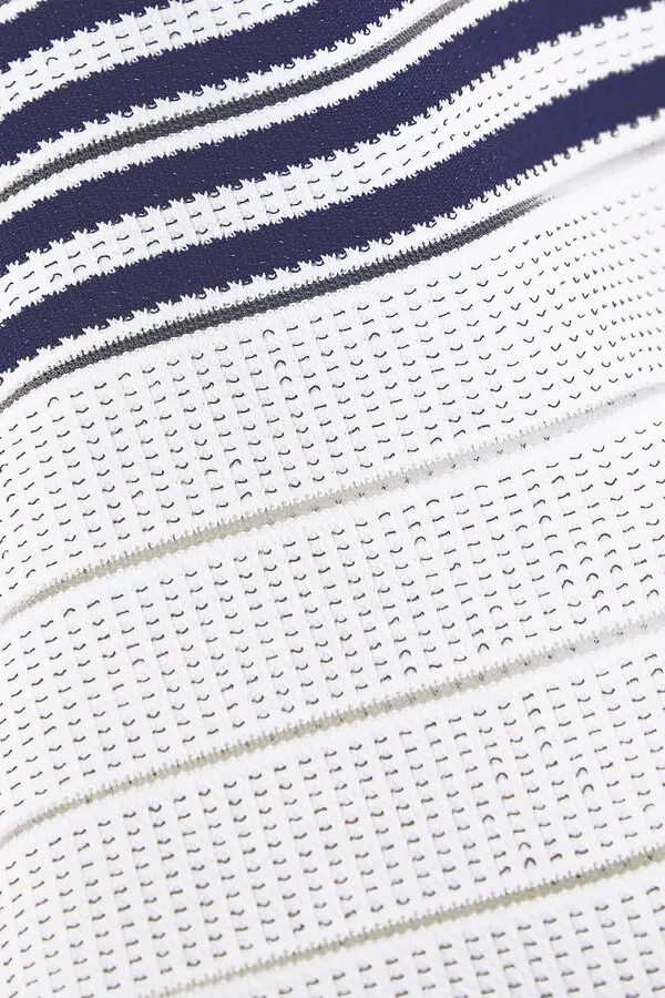 Balmain Striped Stretch Pointelleknit Pencil Skirt