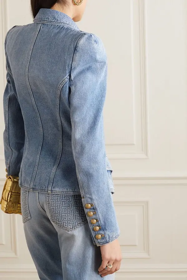 Balmain Doublebreasted Denim Blazer