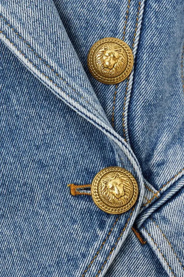 Balmain Doublebreasted Denim Blazer
