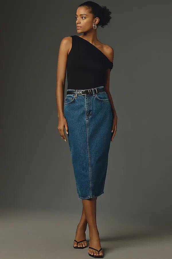 REFORMATION Cello Knit Top - Black