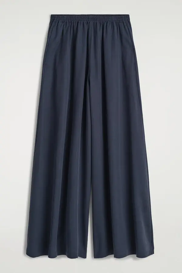 Cos Twill Palazzo Pants - Navy