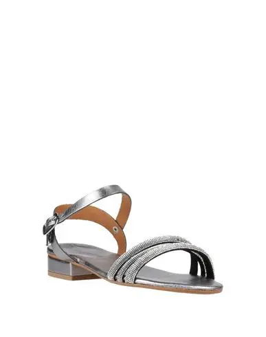 VINCENT VEGA Metallic Leather Embellished Sandals