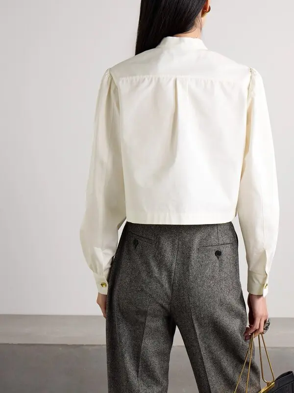 Altuzarra Margot Cropped Cotton-blend Poplin Top
