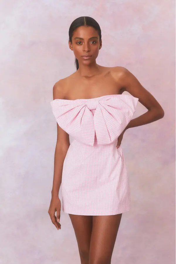 pink gingham mini dress Rosetta Red Cottagecore Cute Summer Cherry Gingham / Large adjustable straps Alice Mini Dress