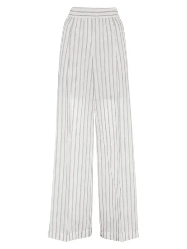 Brunello Cucinelli Cotton And Silk Loose Track Trousers
