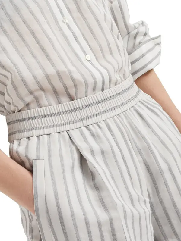 Brunello Cucinelli Cotton And Silk Loose Track Trousers