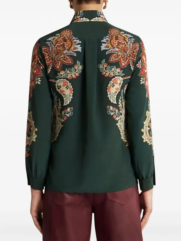 Etro Paisley-print Silk Shirt - Green