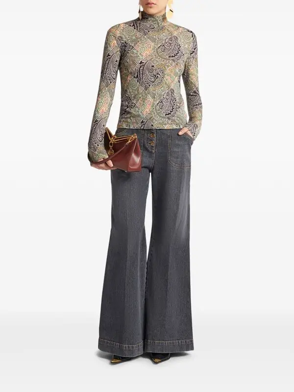 Etro Patchwork-print Wool Jersey Top