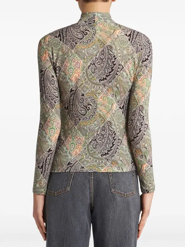 Etro Patchwork-print Wool Jersey Top