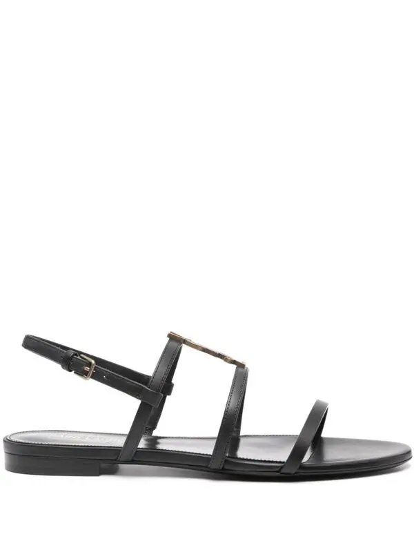 Saint Laurent Cassandra Flat Sandals - Black