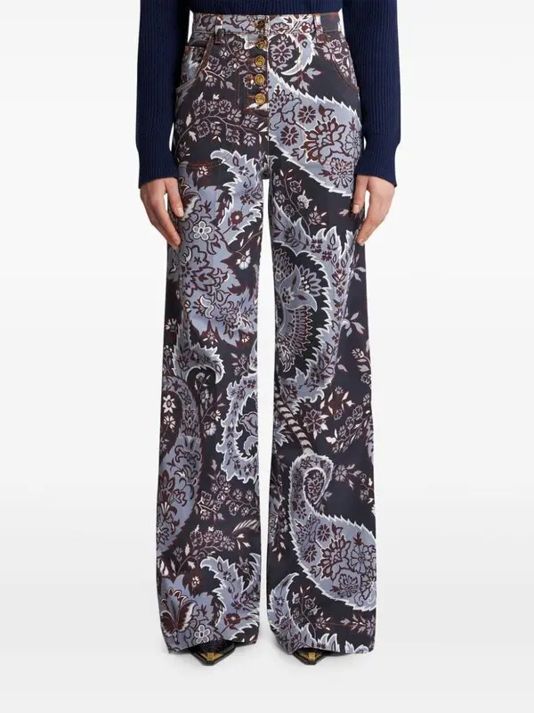 Etro Paisley-print Flared Jeans