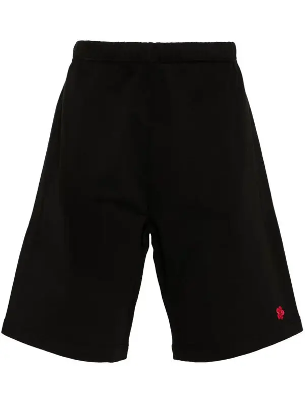 Kenzo Boke Flower Cotton Shorts - Black