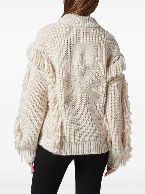 Philipp Plein Skull-embroidered Cable-knit Jumper