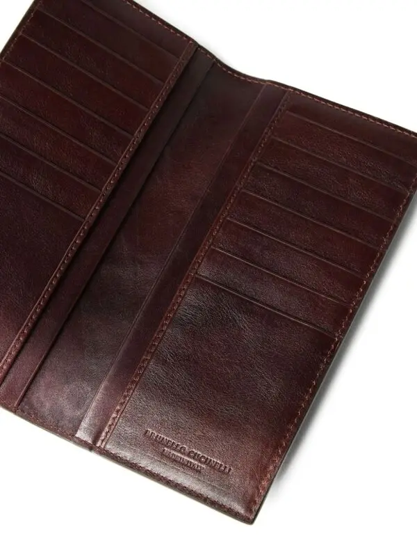 Brunello Cucinelli Bi-fold Leather Card Holder