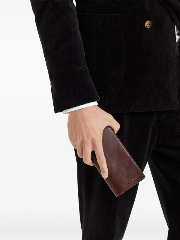 Brunello Cucinelli Bi-fold Leather Card Holder