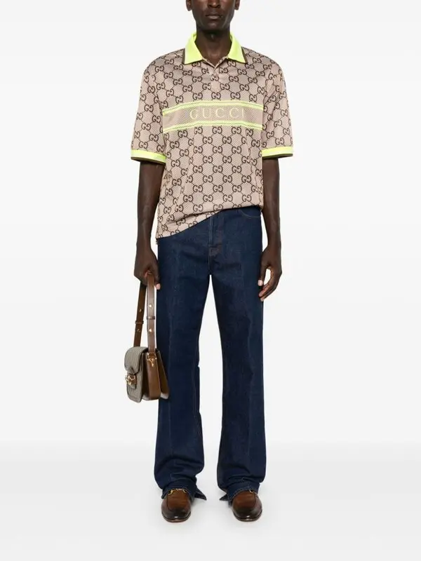 Gucci Gg Supreme Perforated Polo Shirt