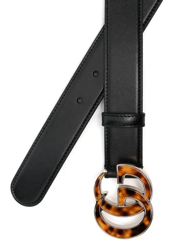 Gucci Gg Marmont Leather Belt - Black