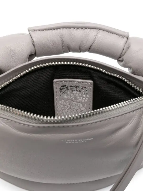 FEDERICO CINA Mini Tortellino Leather Bag - Grey