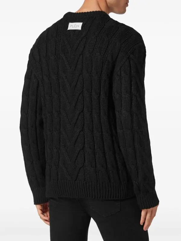Philipp Plein Tiger-appliqué Wool Jumper