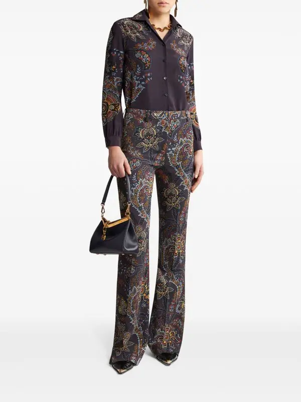 Etro Paisley-print Silk Shirt - Purple
