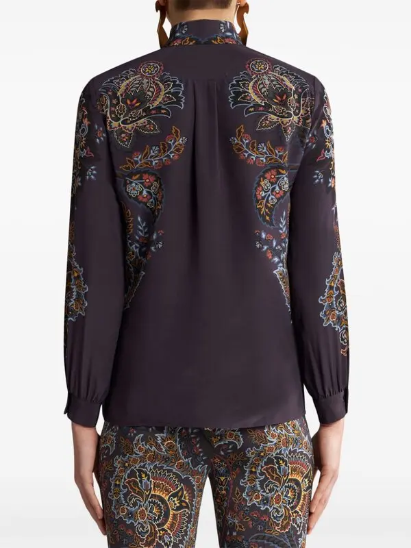 Etro Paisley-print Silk Shirt - Purple