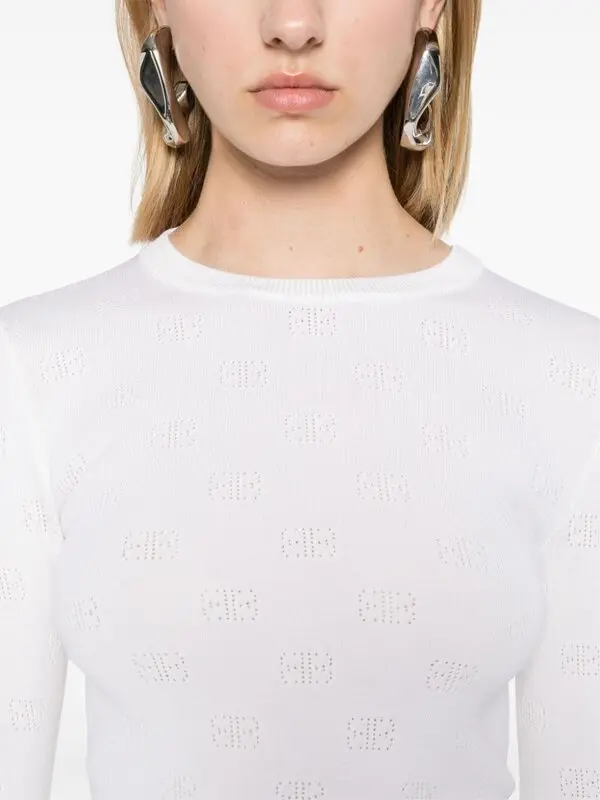 Balenciaga Bb-pattern Open-knit Jumper