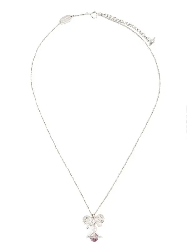 VIVIENNE WESTWOOD Octavie Pendant Necklace With Cubic Zirconia Bow