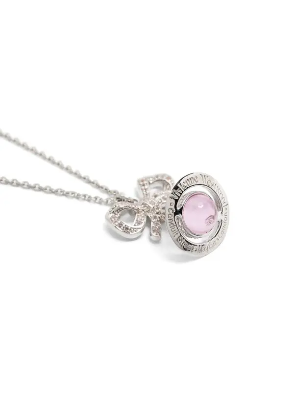 VIVIENNE WESTWOOD Octavie Pendant Necklace With Cubic Zirconia Bow