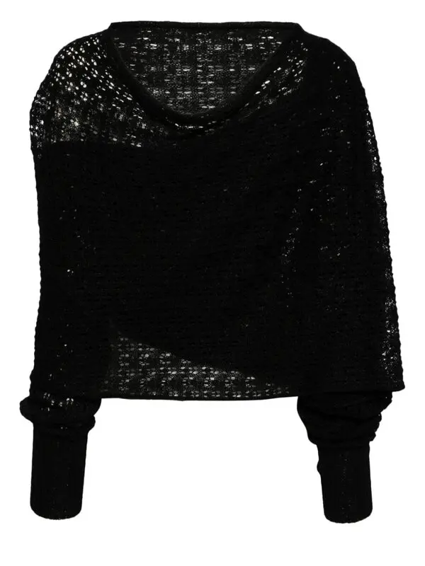 Yohji Yamamoto Open-knit Draped Jumper