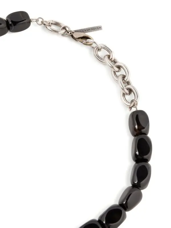 Dries Van Noten Gemstone-embellished Beaded Necklace - Black