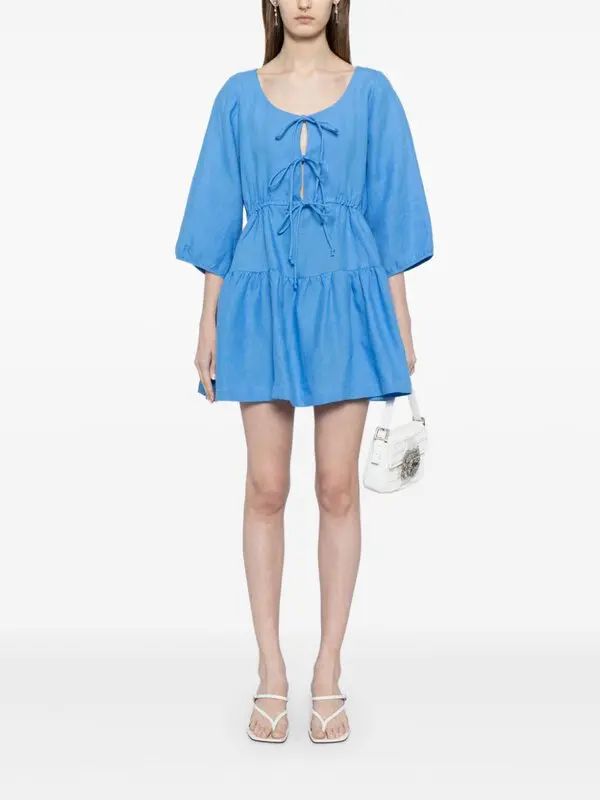 Casa Raki Lili Organic Linen Dress - Blue | Editorialist