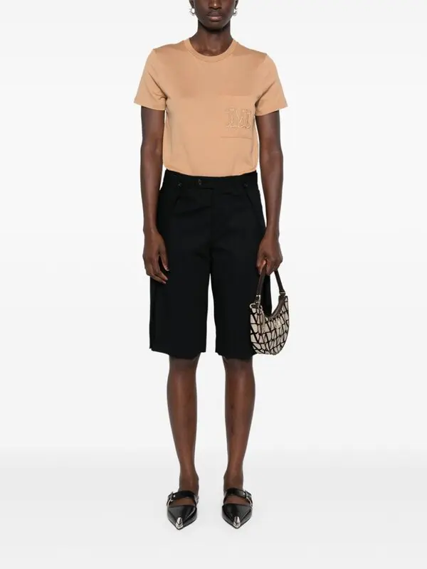 Max Mara Papaia Logo-embroidered T-shirt - Neutrals