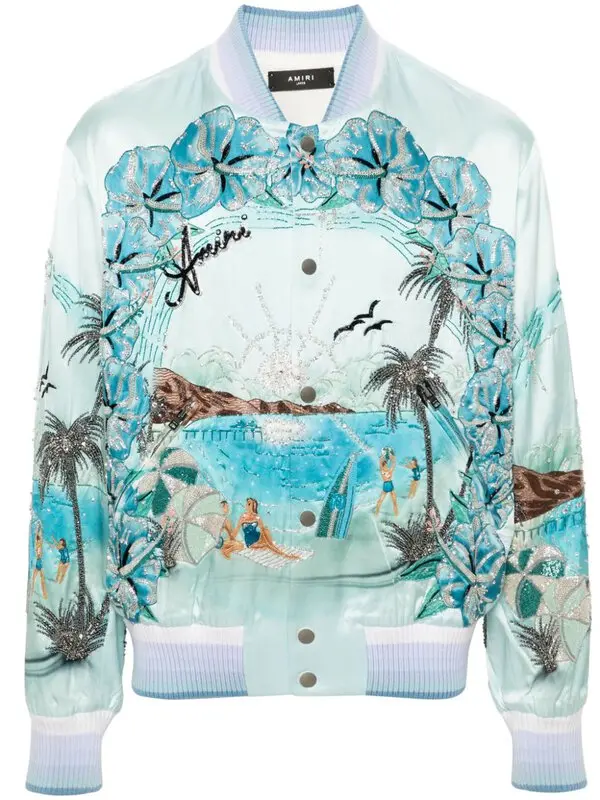 Amiri Paradise Beaded Bomber Jacket
