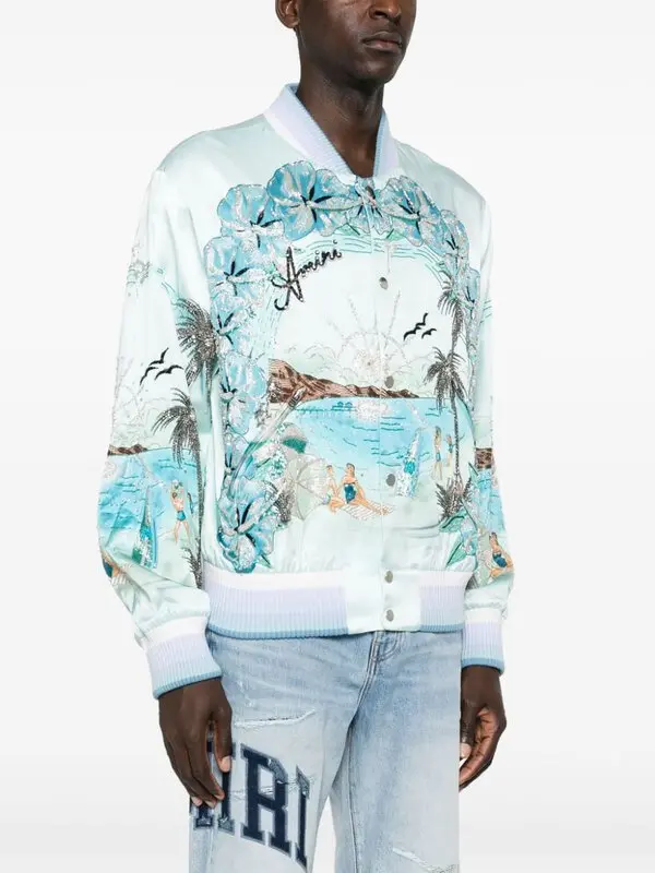Amiri Paradise Beaded Bomber Jacket