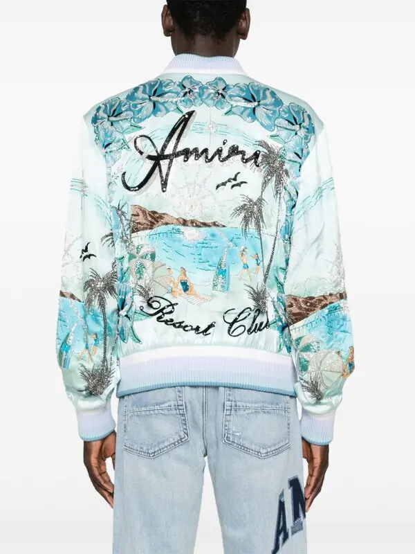Amiri Paradise Beaded Bomber Jacket