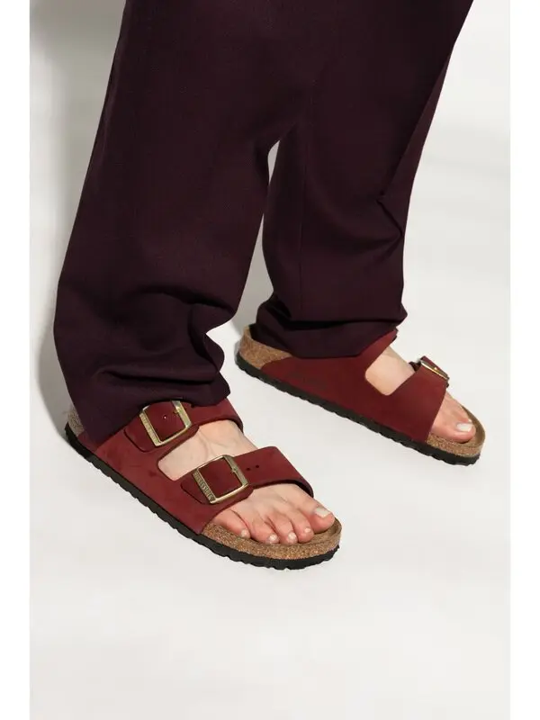 BIRKENSTOCK Zinfandel Leather Double Strap Sandals - Red