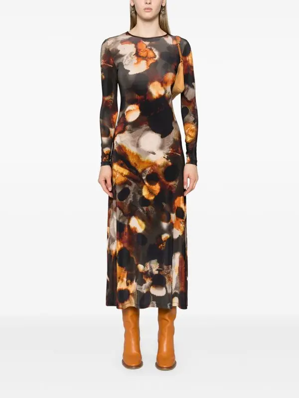 ALLSAINTS Katlyn Abstract-print Maxi Dress - Brown