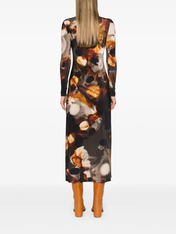 ALLSAINTS Katlyn Abstract-print Maxi Dress - Brown