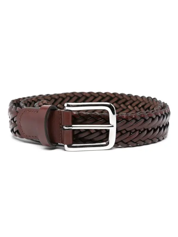 Anderson's Woven Leather Belt - Brown