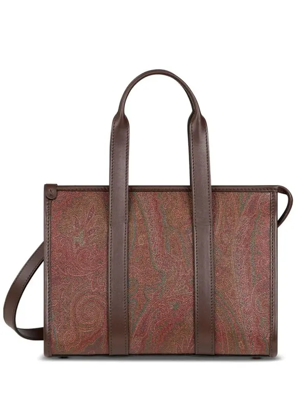 Etro Arnica Top-handle Bag With Paisley Print - Brown