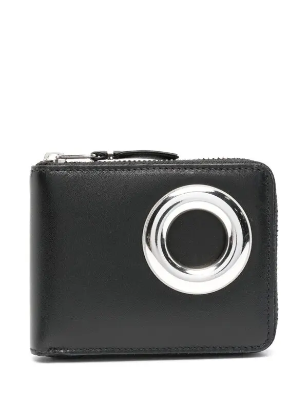 Comme Des Garçons Eyelet-detail Leather Wallet - Black