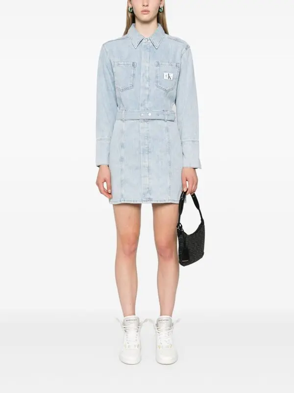 Calvin Klein Belted Mini Denim Dress