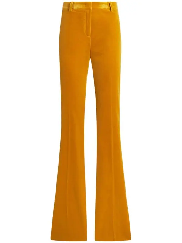Etro Velvet Flared Trousers - Orange