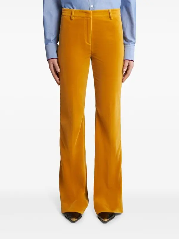 Etro Velvet Flared Trousers - Orange